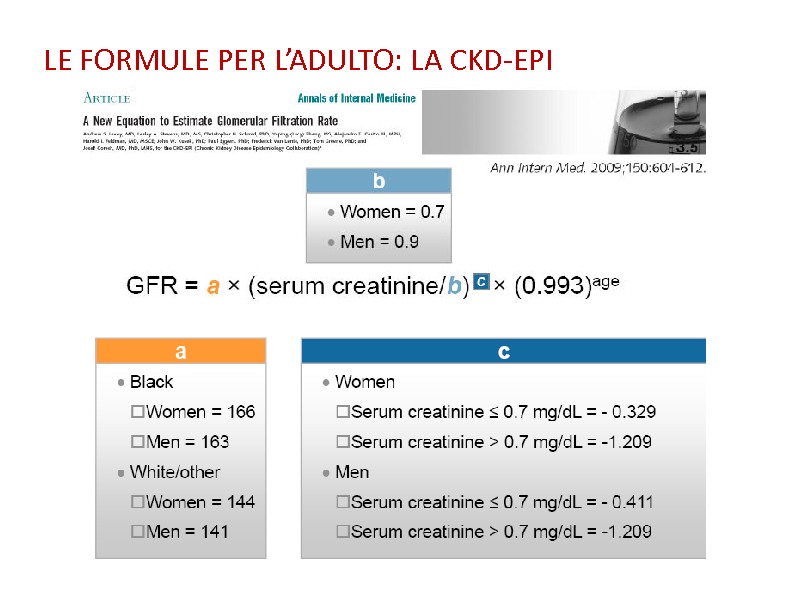 Il calcolo del GFR dal neonato all’adulto · Nephromeet
